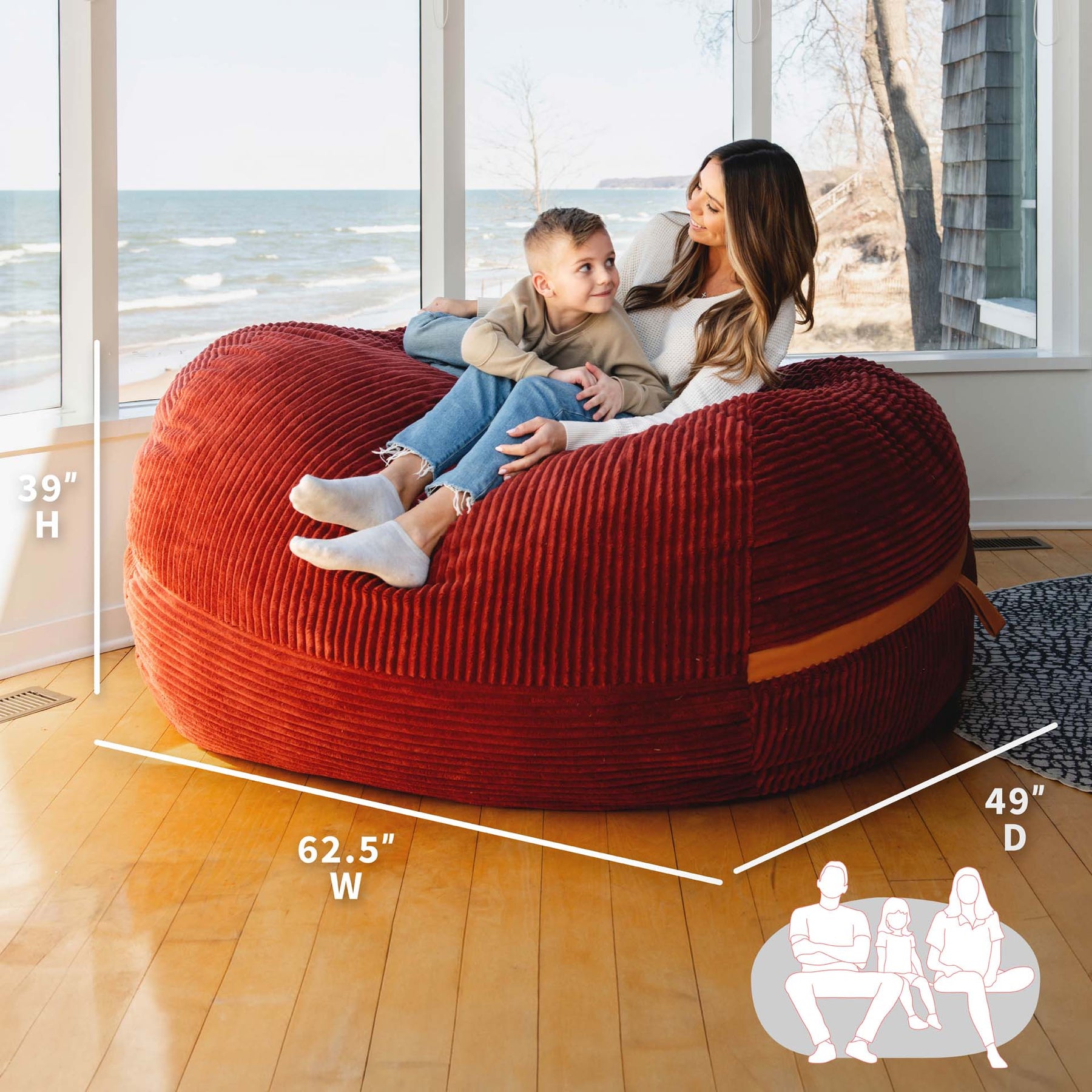 Fuf® XL Huge Bean Bag Chair | Big Joe® Foam Bean Bag Lounger