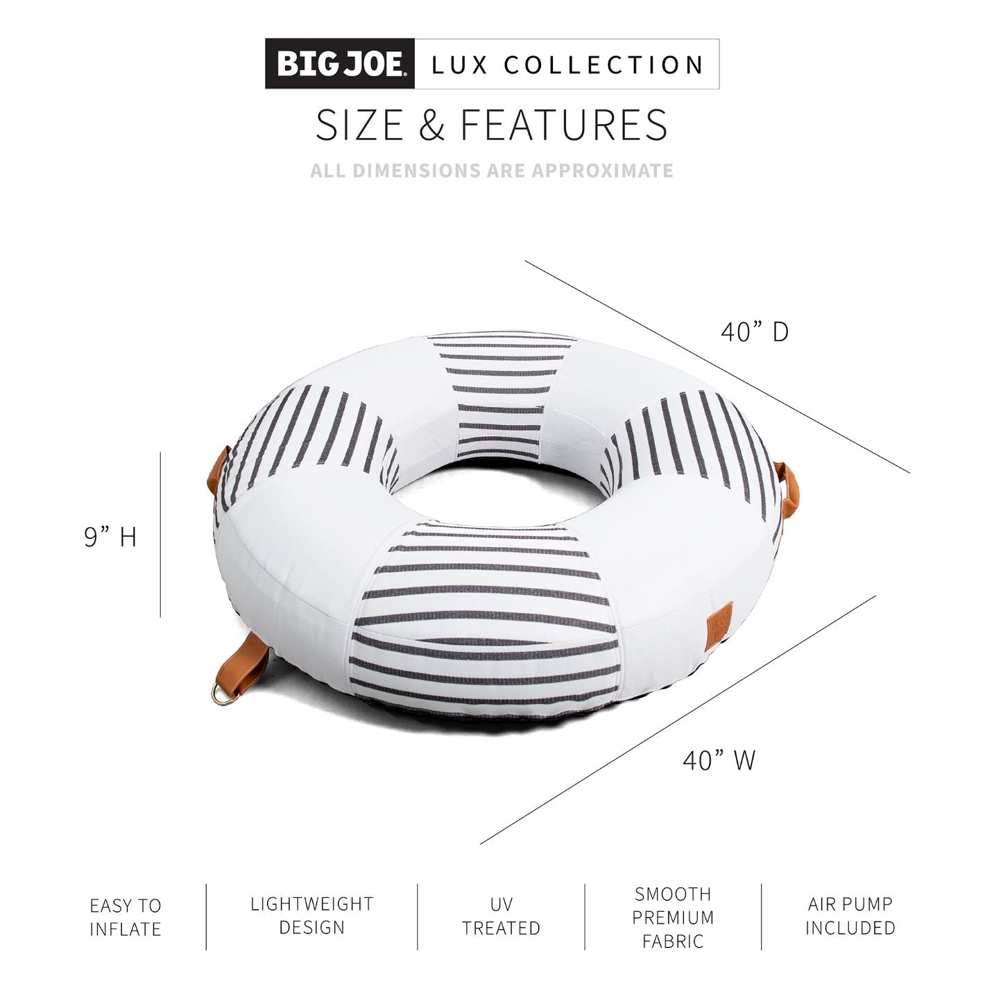 Big Joe® Lux Inflatable Ring | Pool Ring Float